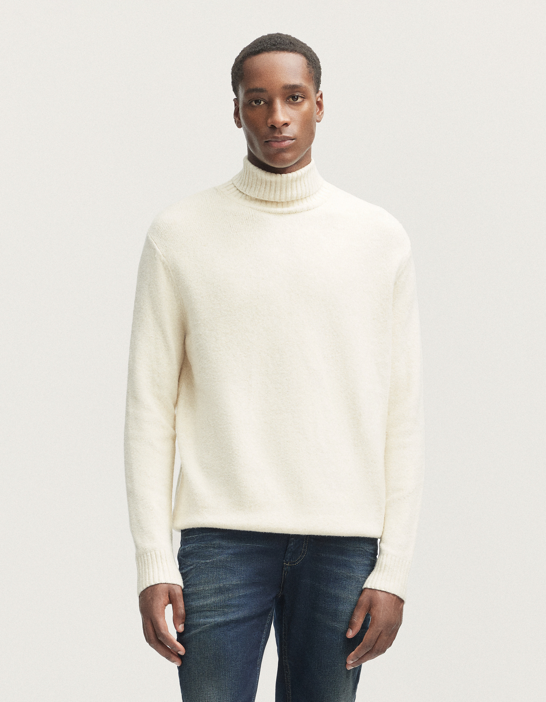 DENHAM TAB ROLL SWEATER Cosy Cotton Knit - DENHAM