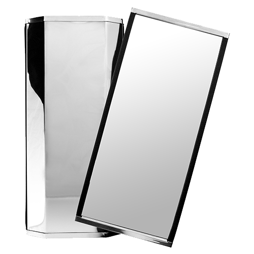 16" Stainless Steel Square Corner Mirrors - ECCO