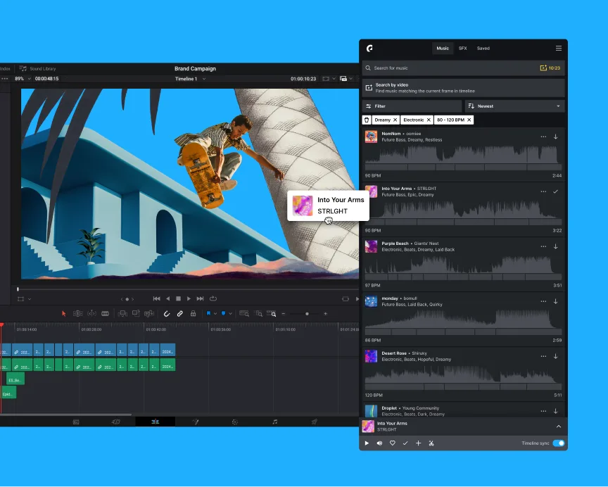 Plugin for DaVinci Resolve Studio | Epidemic Sound