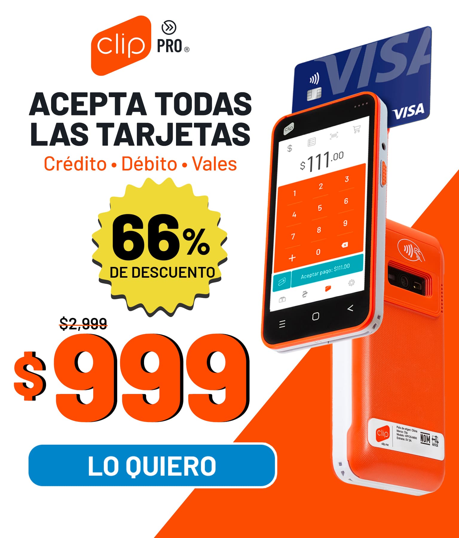 Acepta Todas las Tarjeta de Crédito, Débito y Vales | Clip