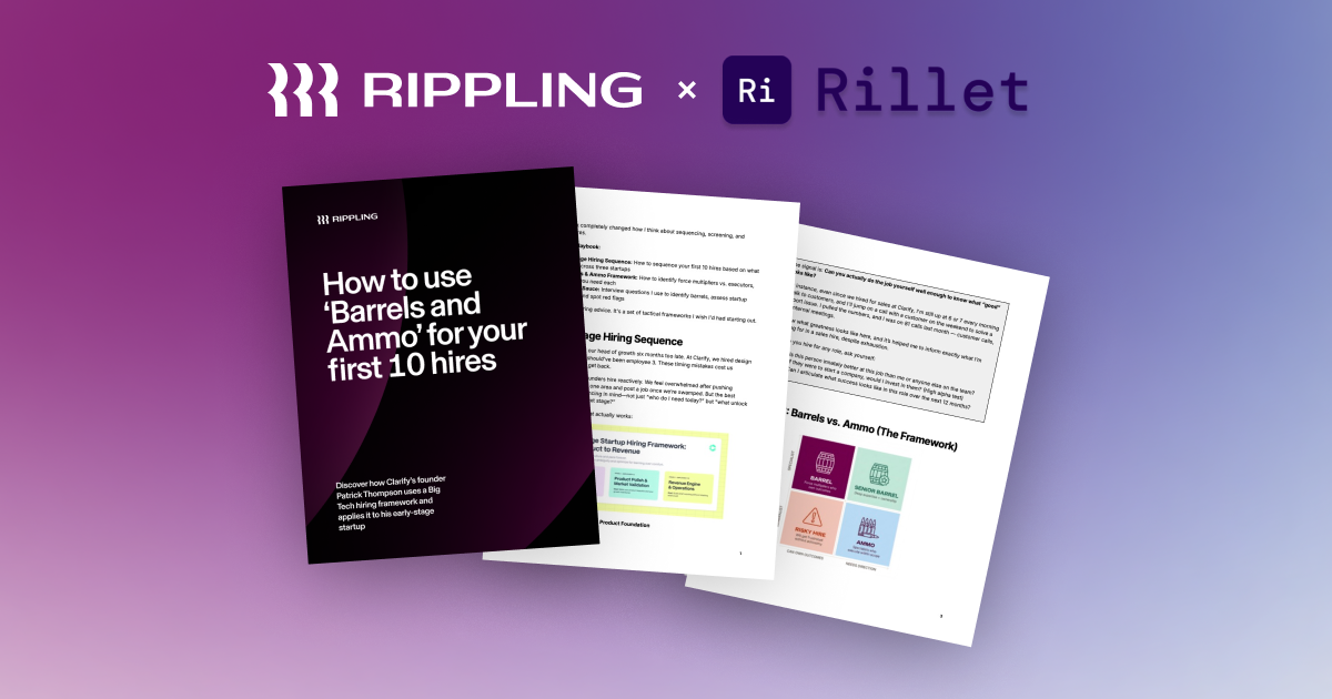 How to Hire Shapeshifters | Rillet's Interview Rubric | First 10 Hires ...