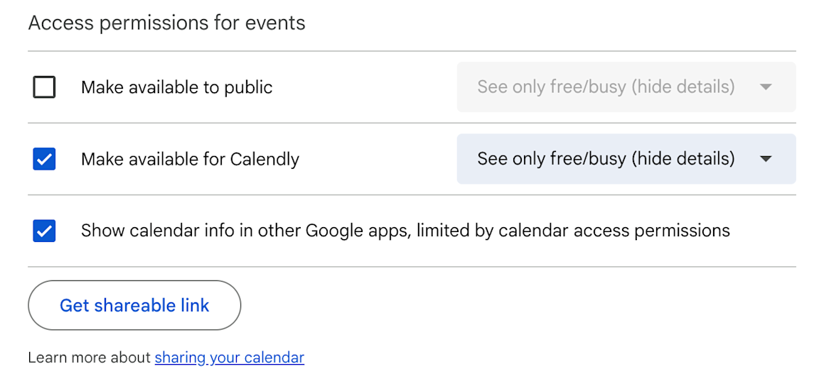 How to share your Google Calendar (Step-by-step guide) | Calendly