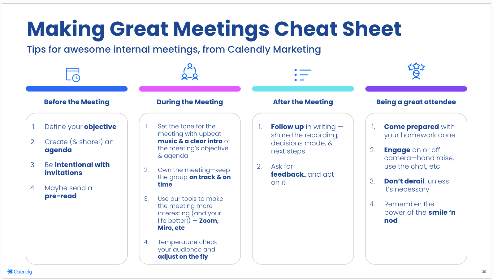 How to run smarter, better team meetings | Calendly
