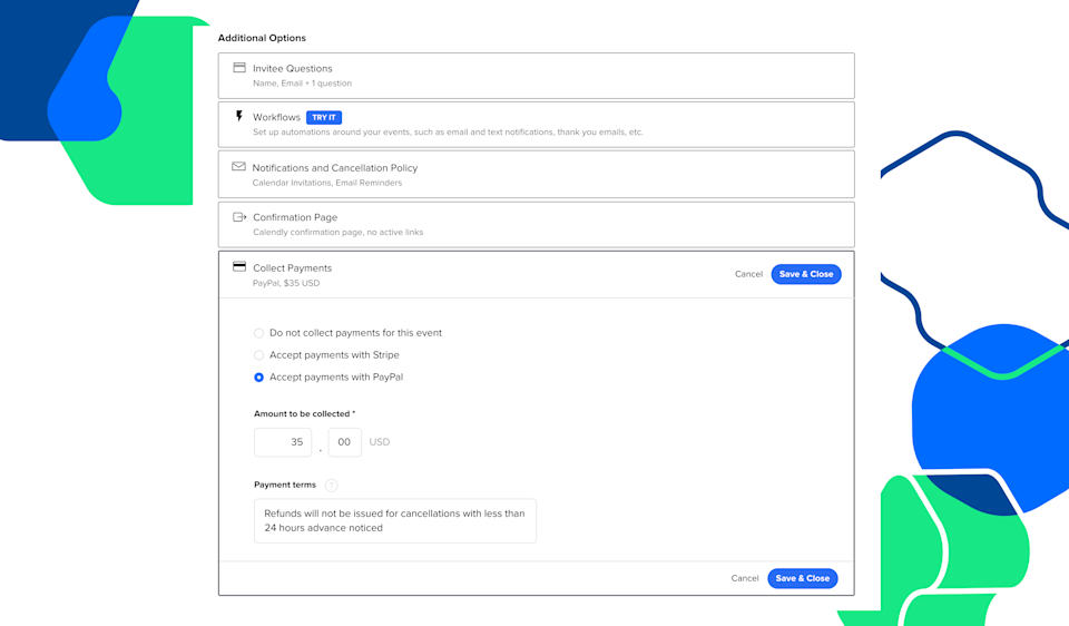 Collect payments at booking with our PayPal integration | Calendly