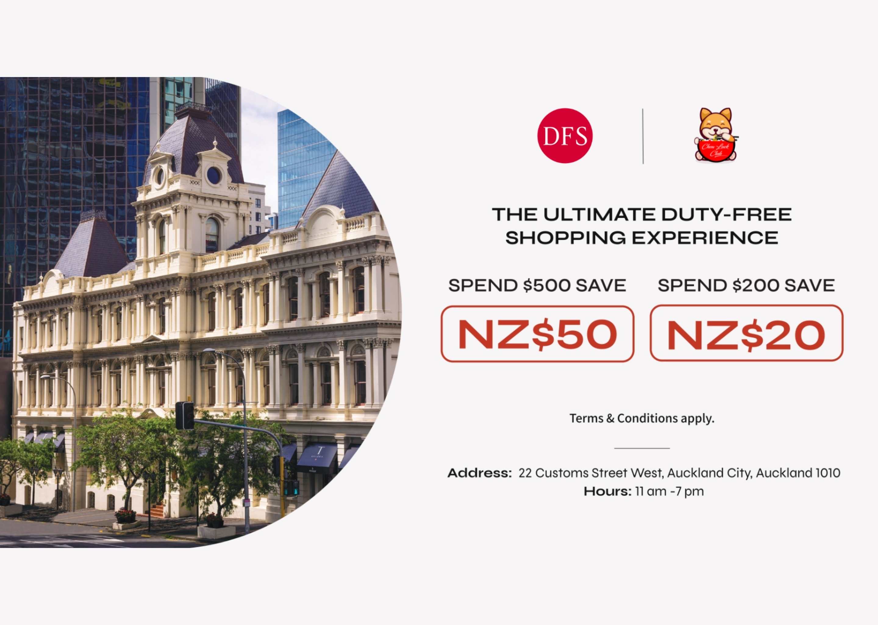 Exclusive DFS Auckland deals: Huge specials for Chow Luckies