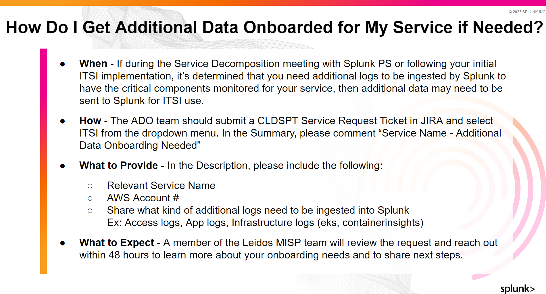 Splunk ITSI Service/System/Application/Tool Targeting | CMS Hybrid Cloud