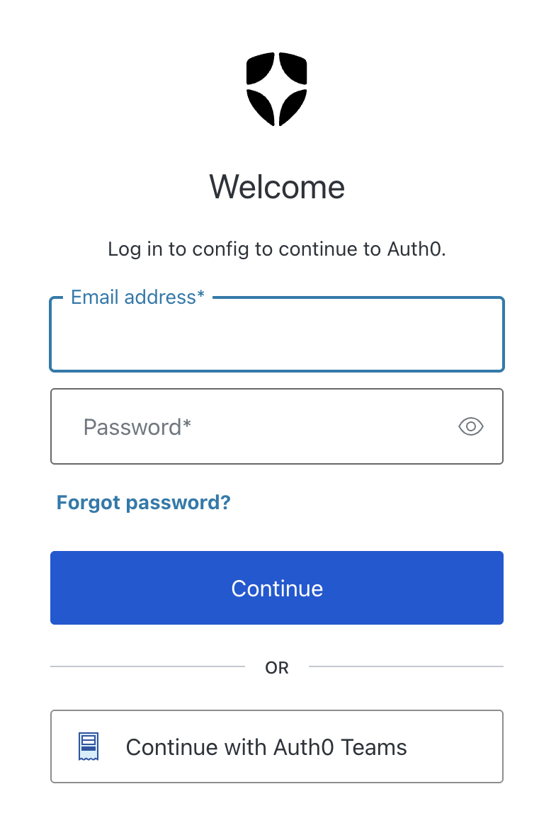 Continue with Auth0 Teams