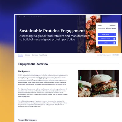 Sustainable Proteins Engagement | FAIRR