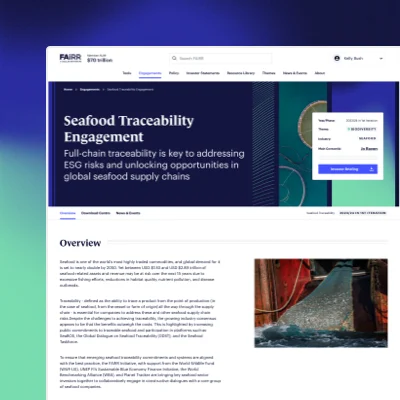 Seafood Traceability Engagement | FAIRR