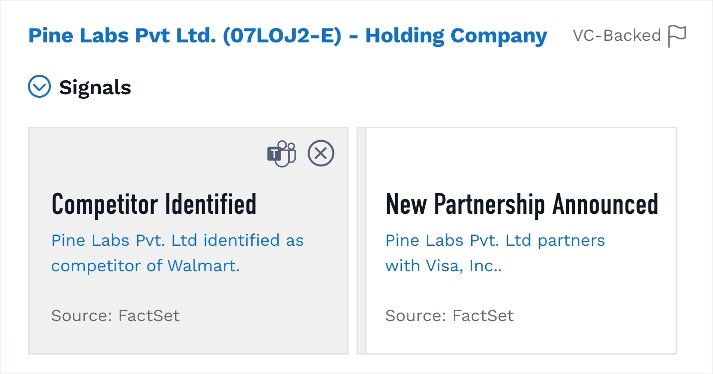 Private Company Signals | Company Analysis | FactSet