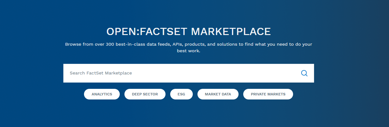 Open FactSet Marketplaceについて | FactSet