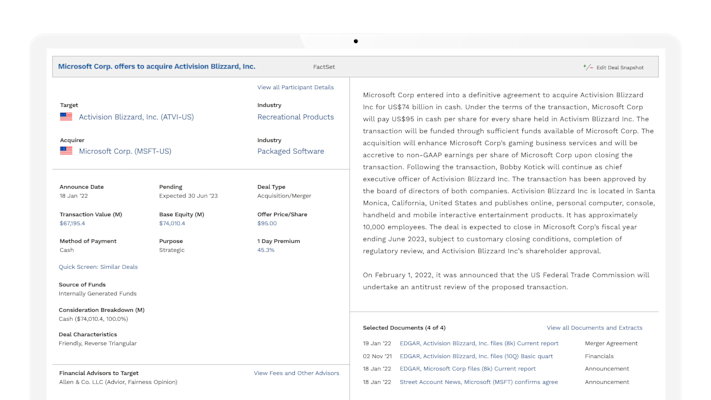 FactSet Solutions for Senior Bankers