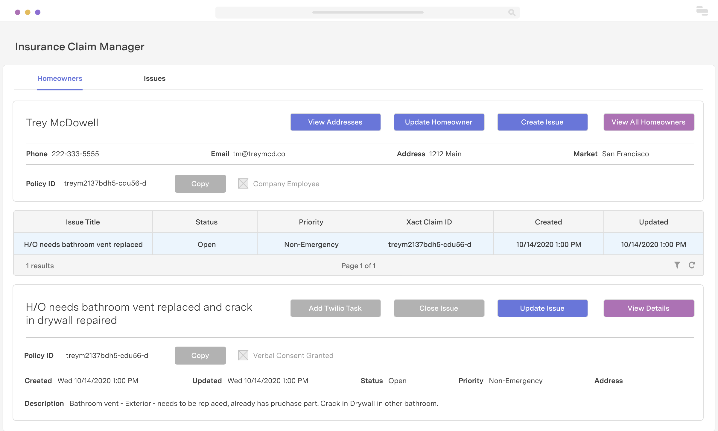 Retool | Insurance claim manager