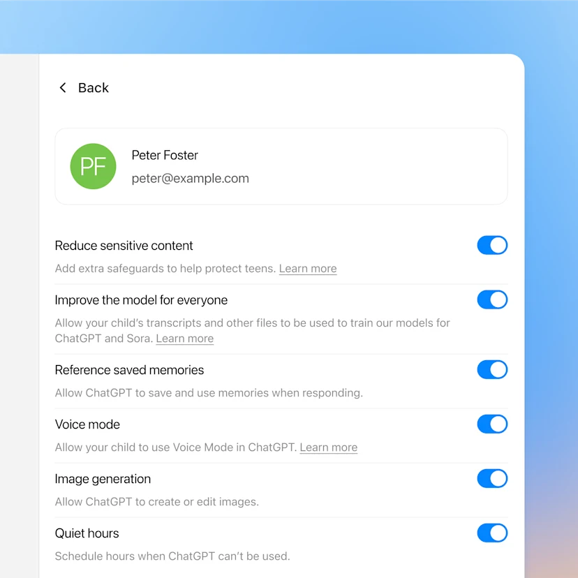 Introducing parental controls | OpenAI
