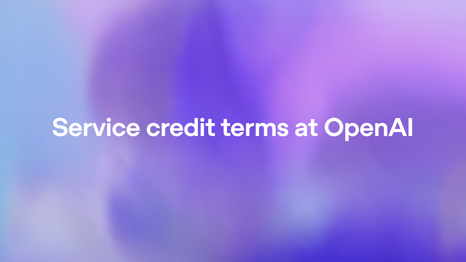 Service Credit Terms Openai