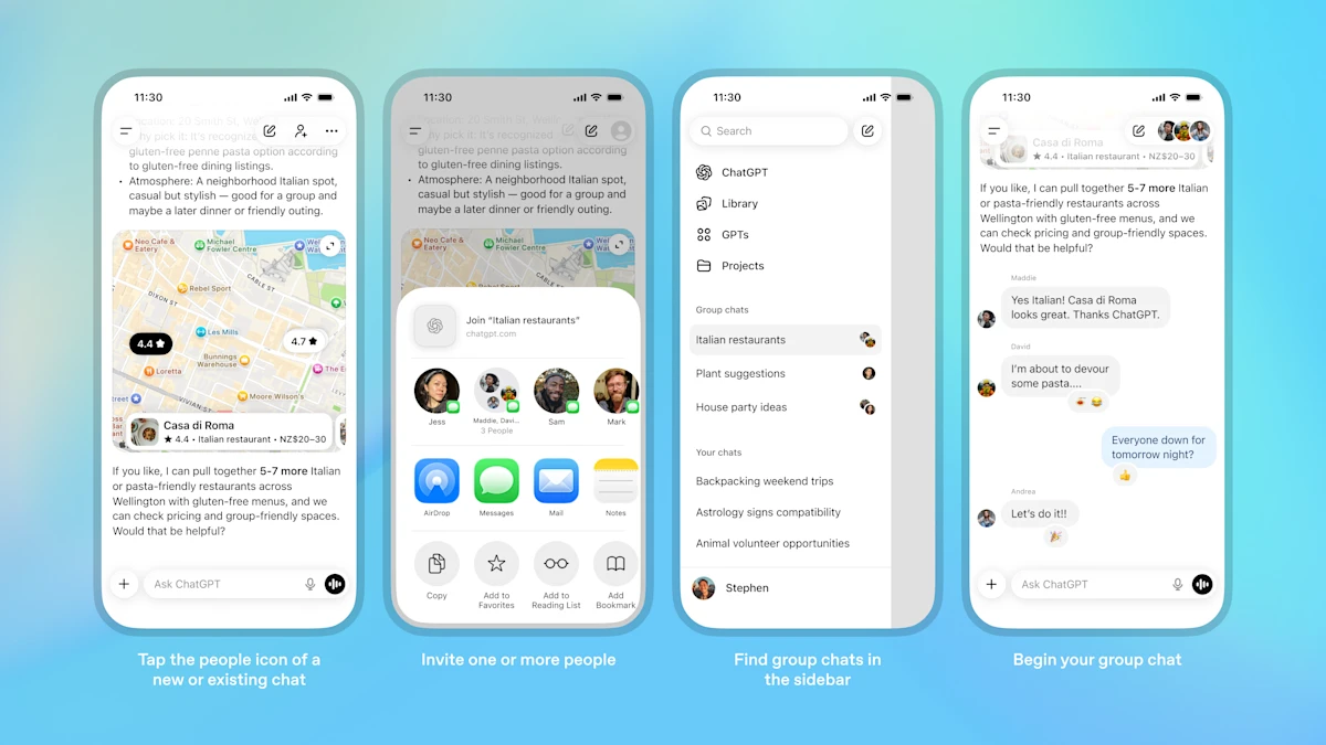 Introducing group chats in ChatGPT | OpenAI