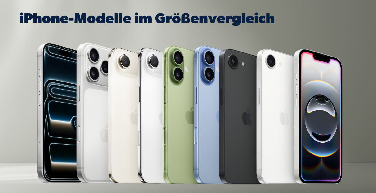 Alle Modelle im iPhone-Größenvergleich | freenet Magazin