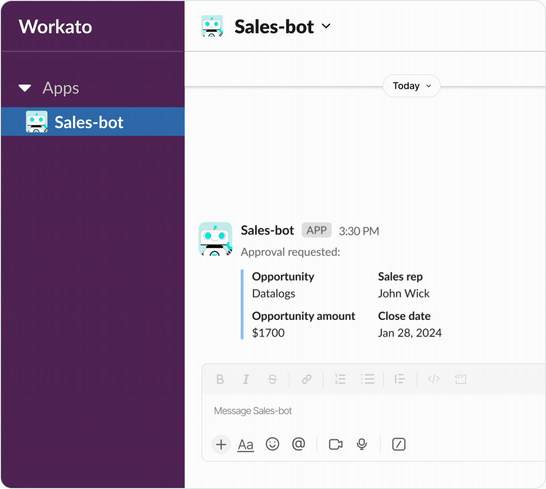 Workbot by Workato | Easy Automation Across Apps | Workato