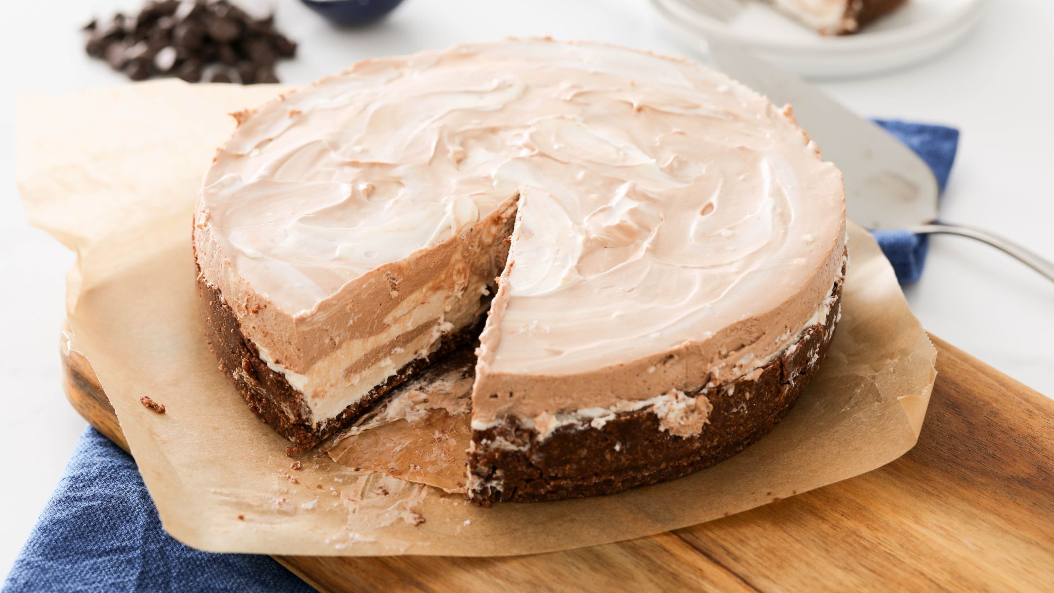 Chocolate Swirl No Bake Cheesecake Recipe | @Atkins