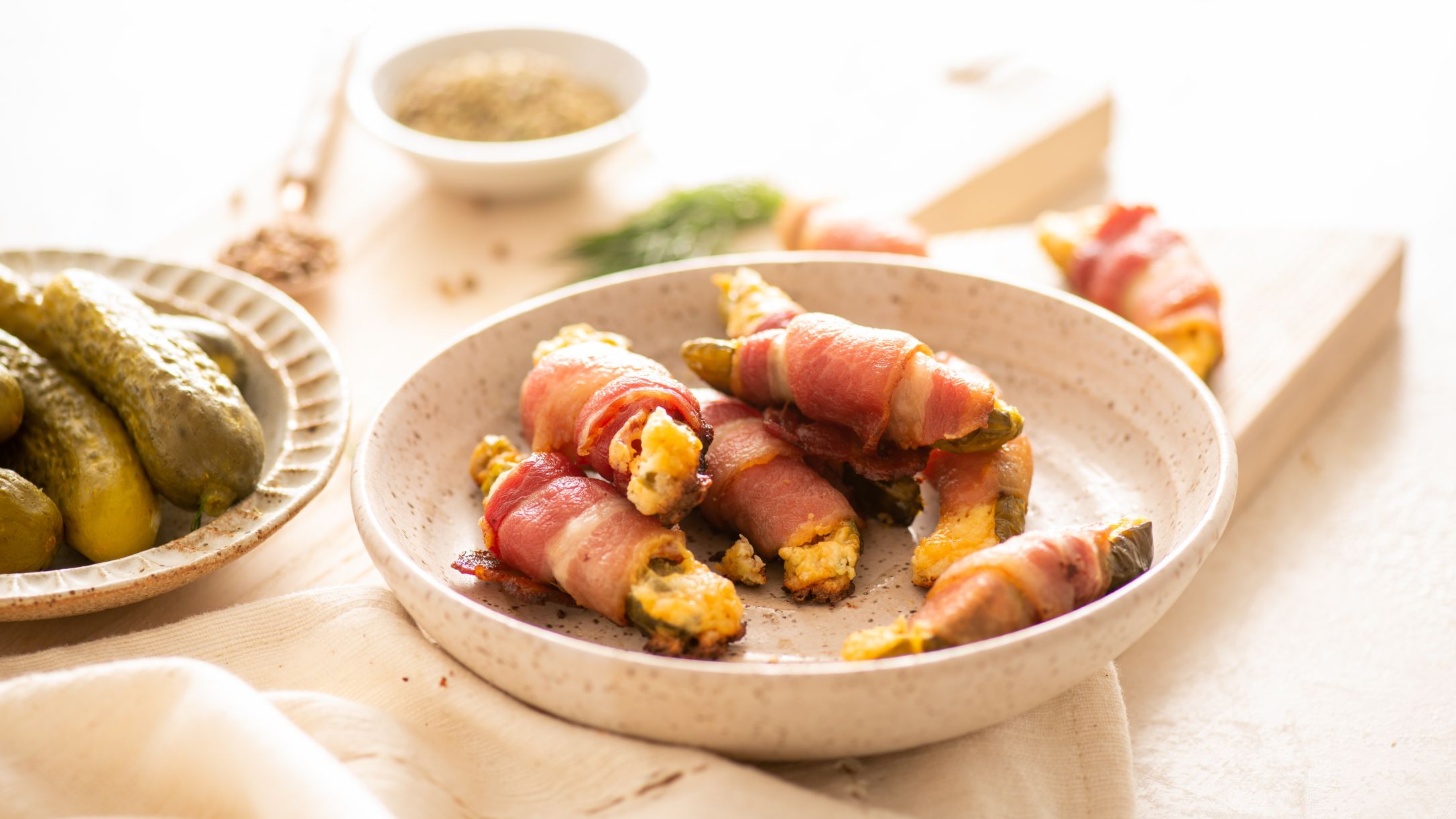 Keto Bacon Wrapped Stuffed Pickles Recipe | @Atkins