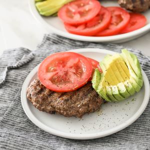 Keto Grilled Burger with Avocado and Tomato Recipe | @Atkins