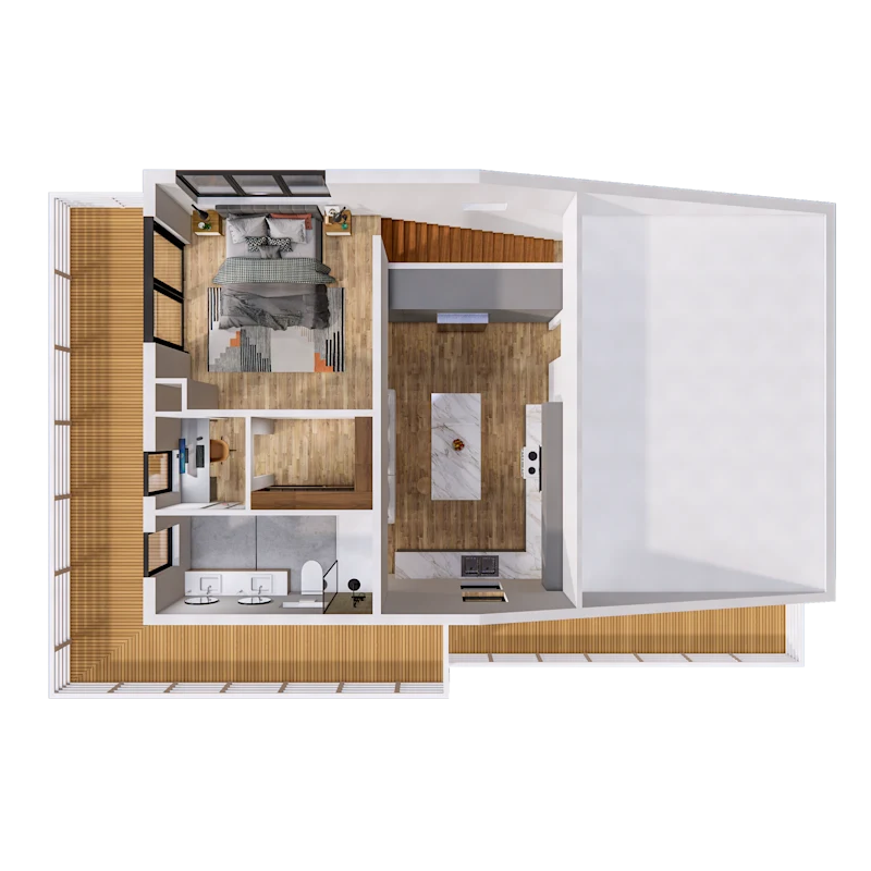 Second story 3D render