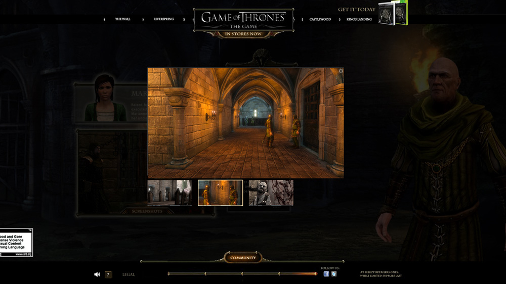Game of Thrones Video Game Website