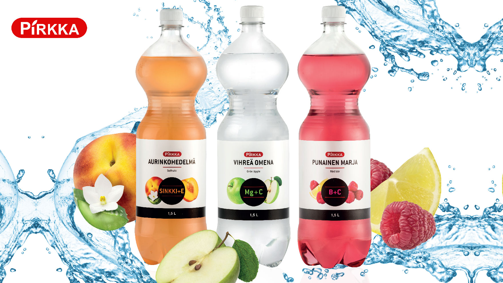 Raikkaat Pirkka vitamiinivedet | K-Ruoka | Pirkka-vitamiinivedet | K-Ruoka