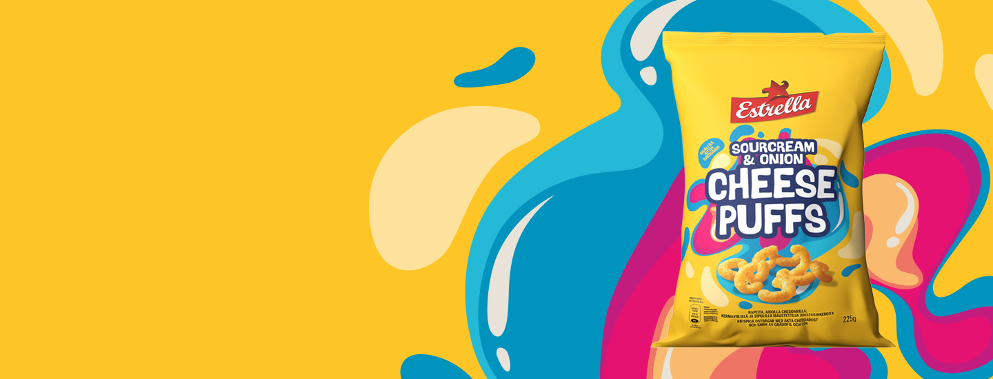 Estrella Cheese Puffs Sour Cream & Onion | K-Ruoka