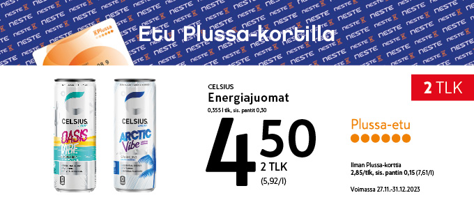 Plussa-kortin käyttäminen kannattaa kaikilla Neste K -, Neste- ja Neste Express -asemilla I ...