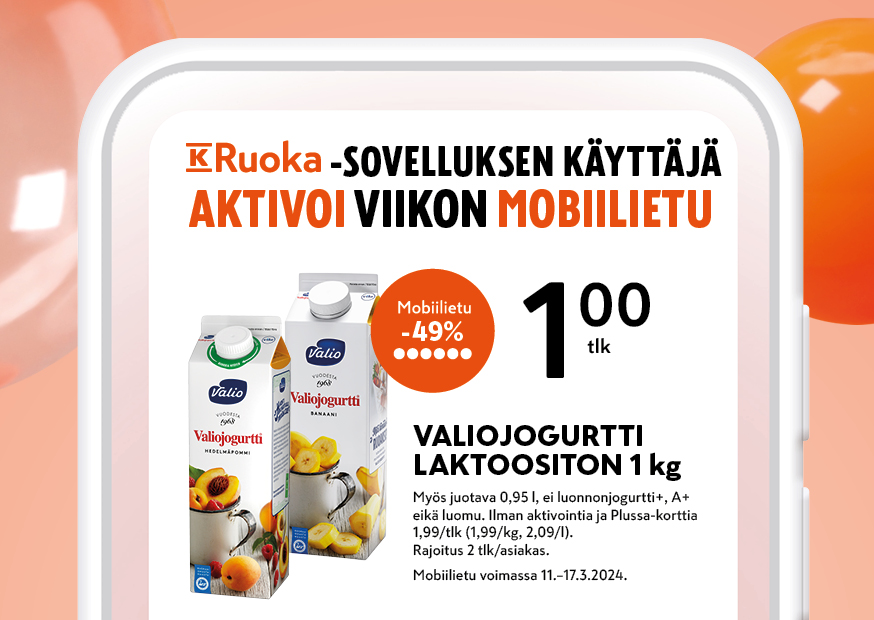 Mobiilietu | K-Ruoka-sovellus | K-Ruoka
