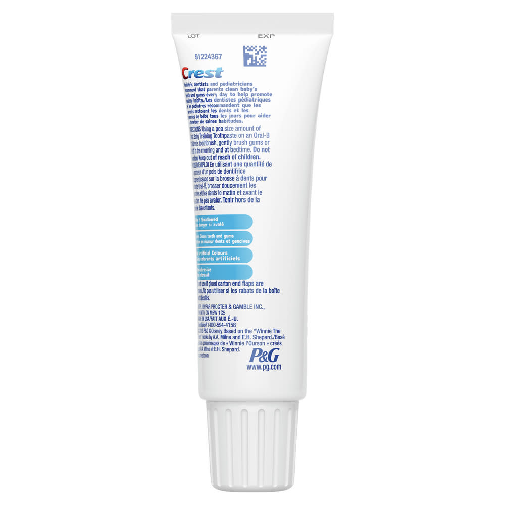 Crest Training Toothpaste, Fluoride Free, featuring Disney's Winnie the ...