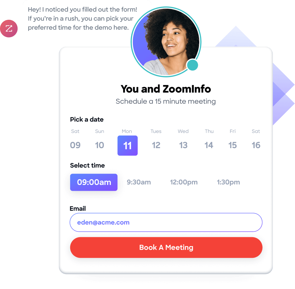 Appointment Booking Chatbot for Sales | ZoomInfo Chat