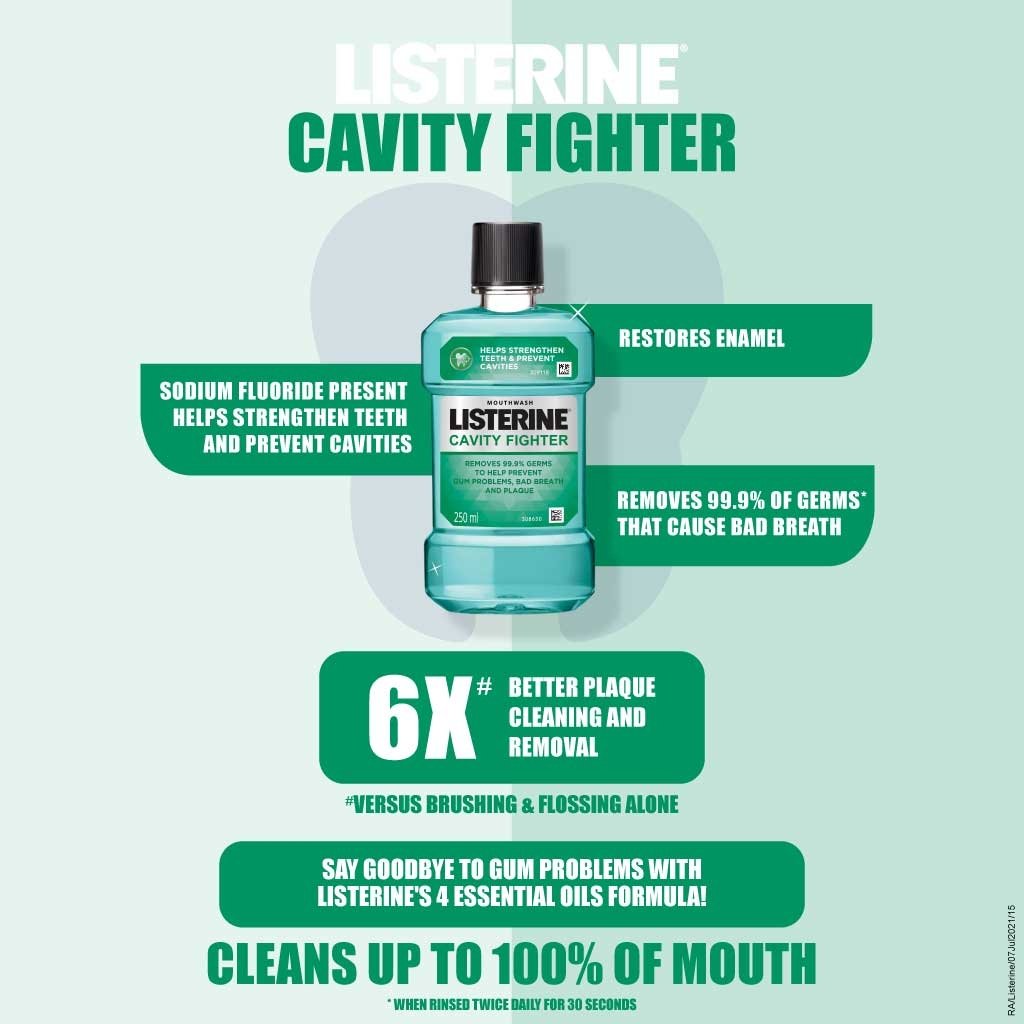 LISTERINE® Cavity Fighter Mouthwash - 80ml, 250ml and 500ml