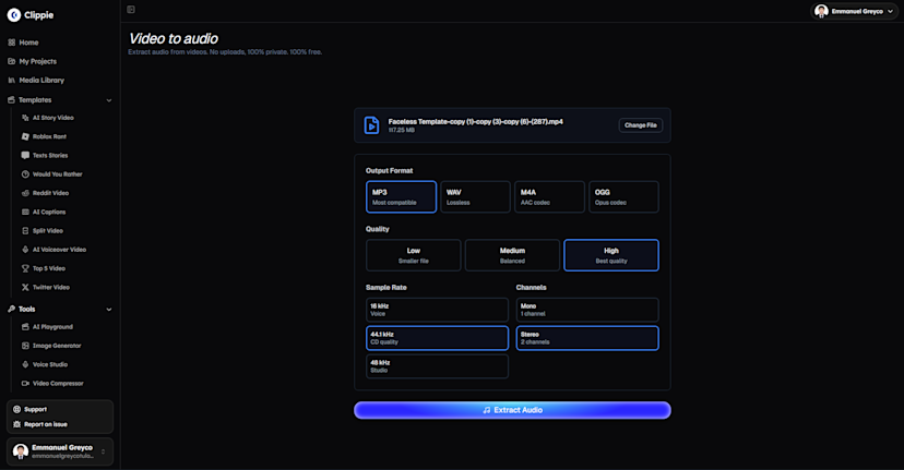 How to Convert Video to Audio with Clippie AI (2026 Guide)