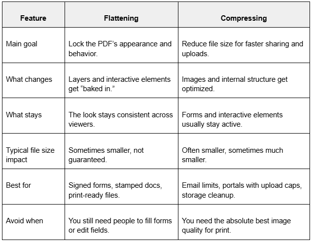 Is Flattening a PDF the Same as Compressing It? | Smallpdf