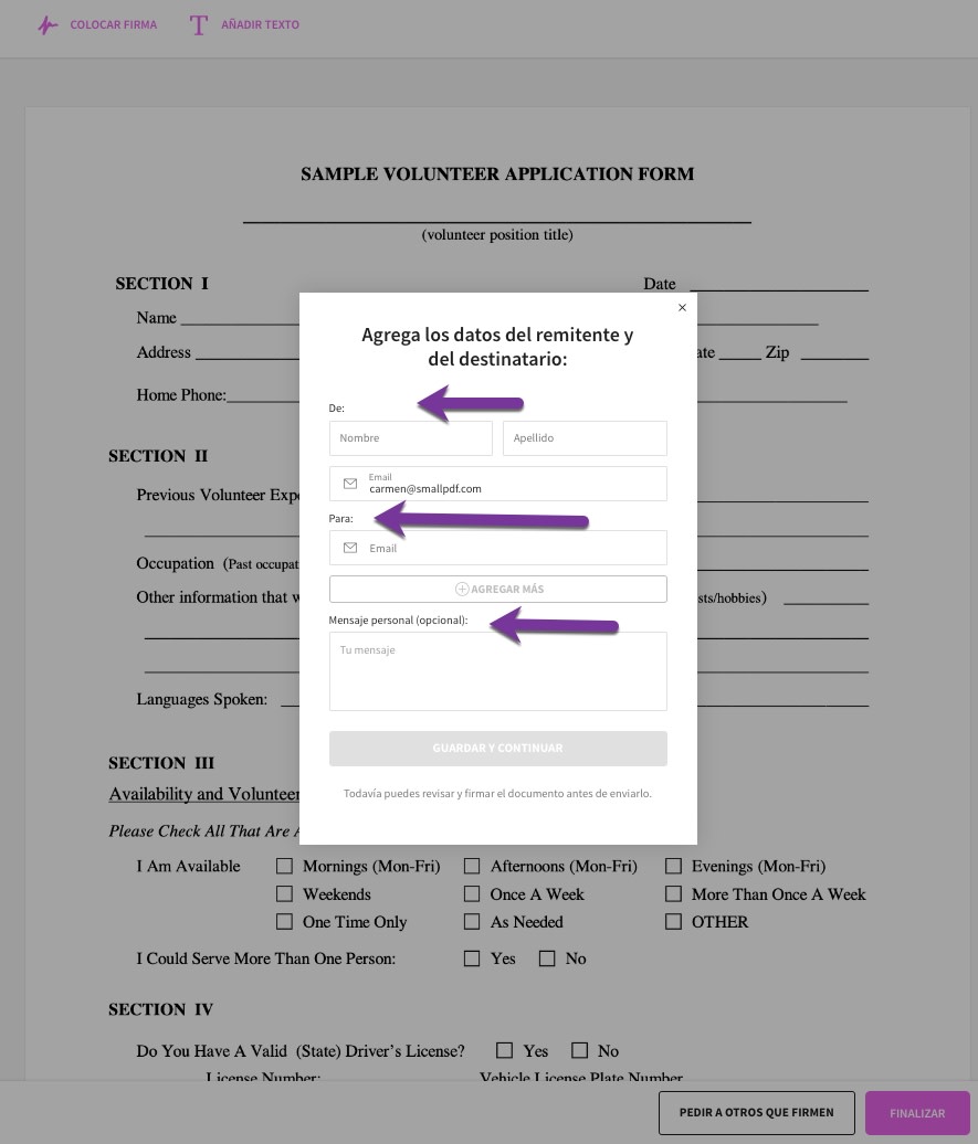 Cómo firmar electrónicamente un PDF | Smallpdf