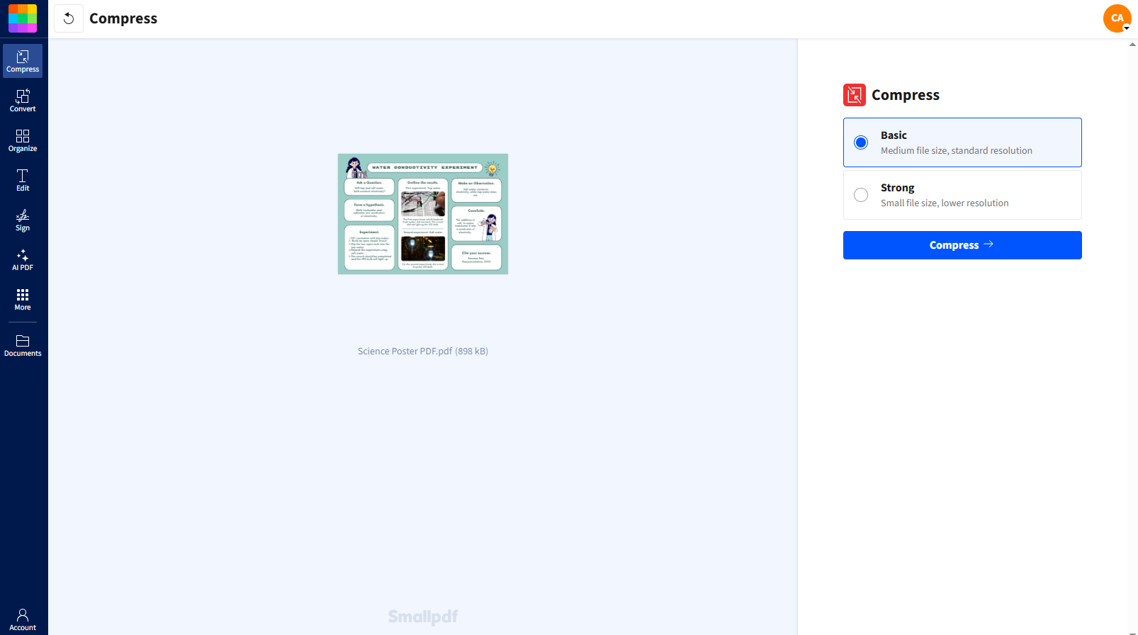 How to Resize and Compress a PDF File for a Poster | Smallpdf
