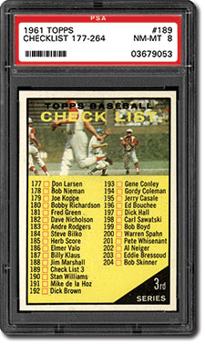 PSA Set Registry: Collecting the 1961 Topps Baseball Set