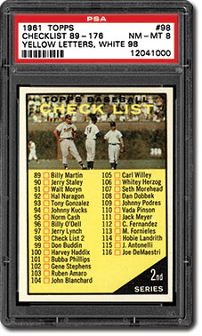 PSA Set Registry: Collecting the 1961 Topps Baseball Set