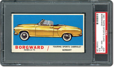 The 1961 Topps Sports Cars Card Set: Sleek, Stylish, Fast and Hard to Find