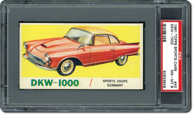 The 1961 Topps Sports Cars Card Set: Sleek, Stylish, Fast and Hard to Find