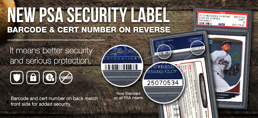 PSA Enhances Label Security With Second Barcode And Serial Number