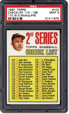 PSA Set Registry: Collecting the 1967 Topps Baseball Card Set, From Tom ...