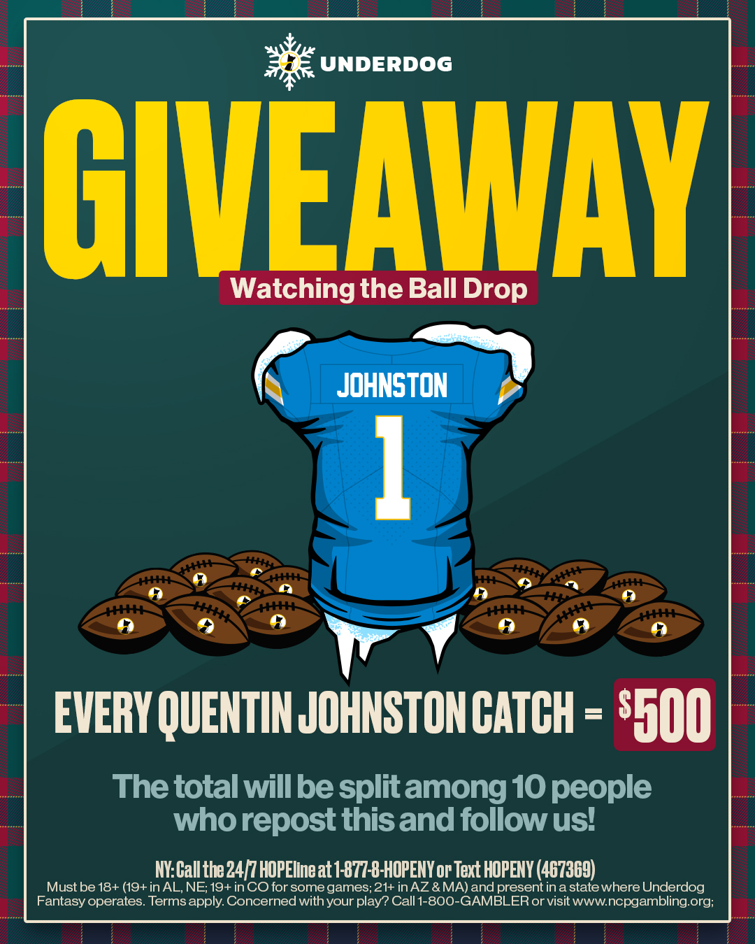 Ball Drop Giveaway Official Rules | Underdog Network