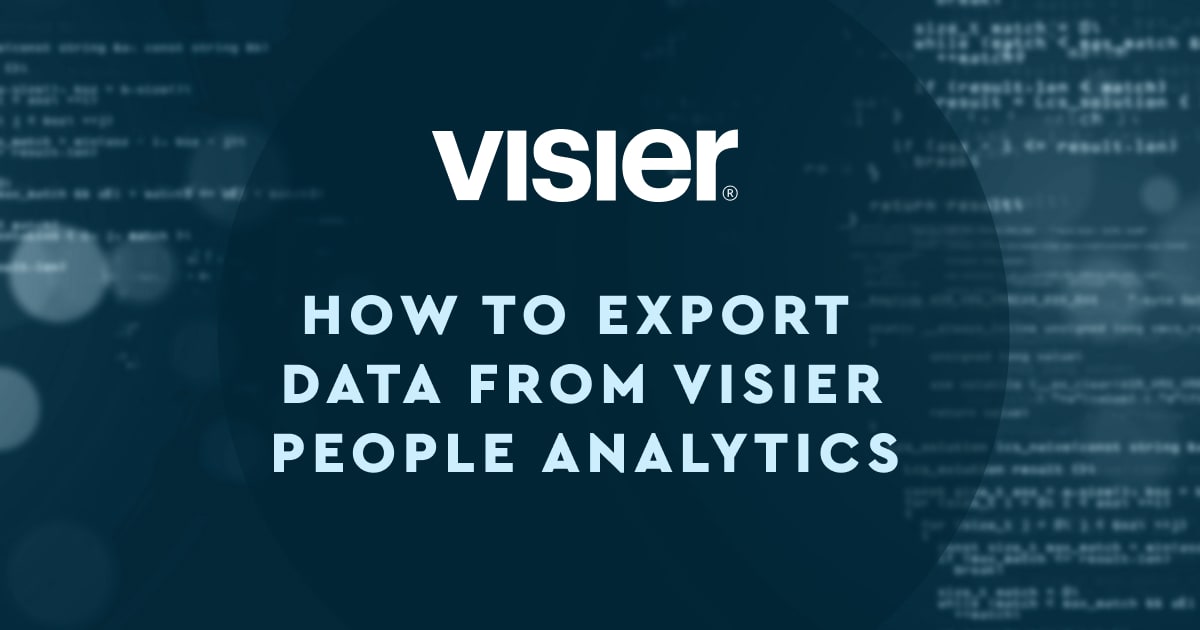 How To Export Data From Visier People Analytics (2024) | Visier