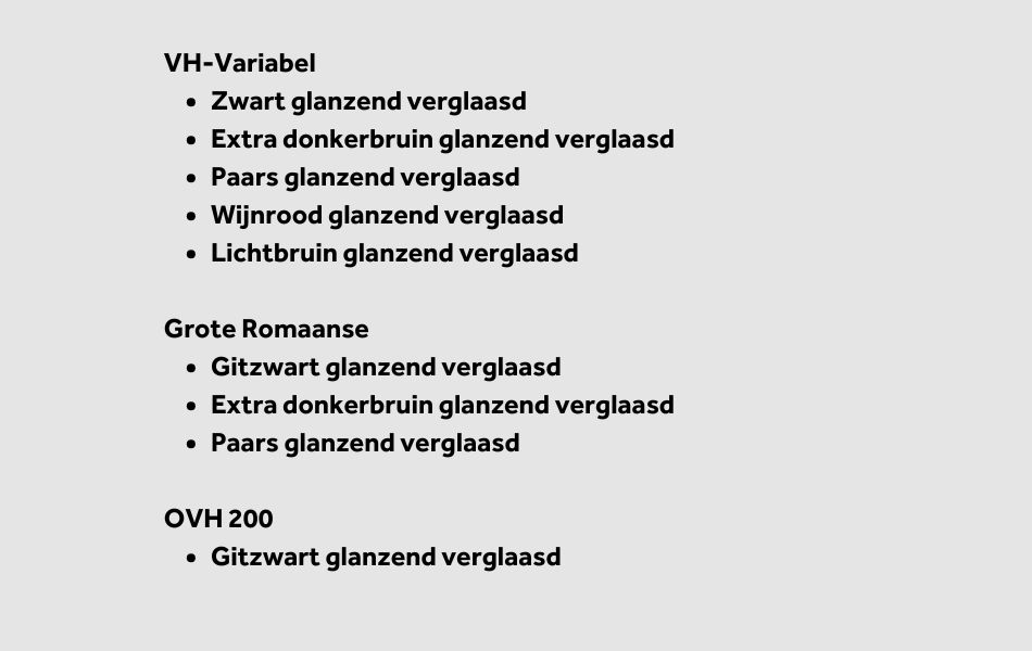 Assortimentswijzigingen | BMI Nederland