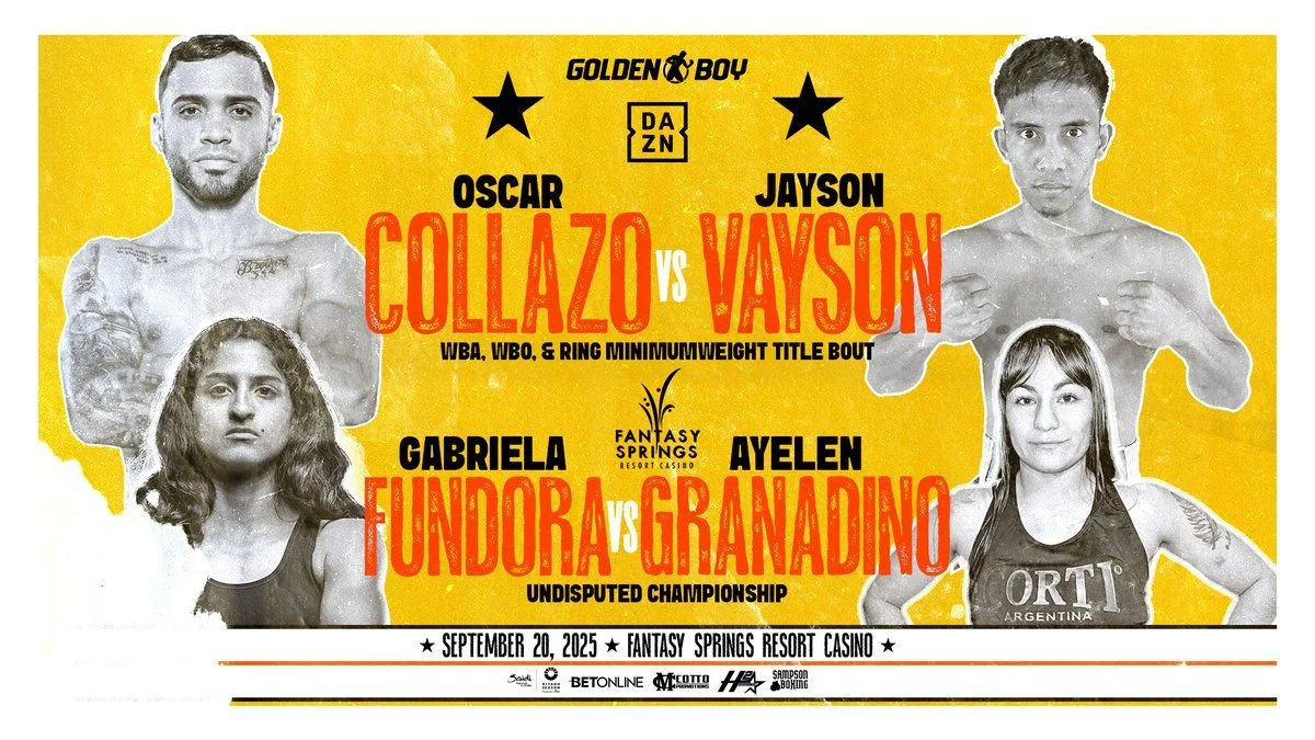 Oscar Collazo, Gabriela Fundora to star in Sept. 20 doubleheader in ...