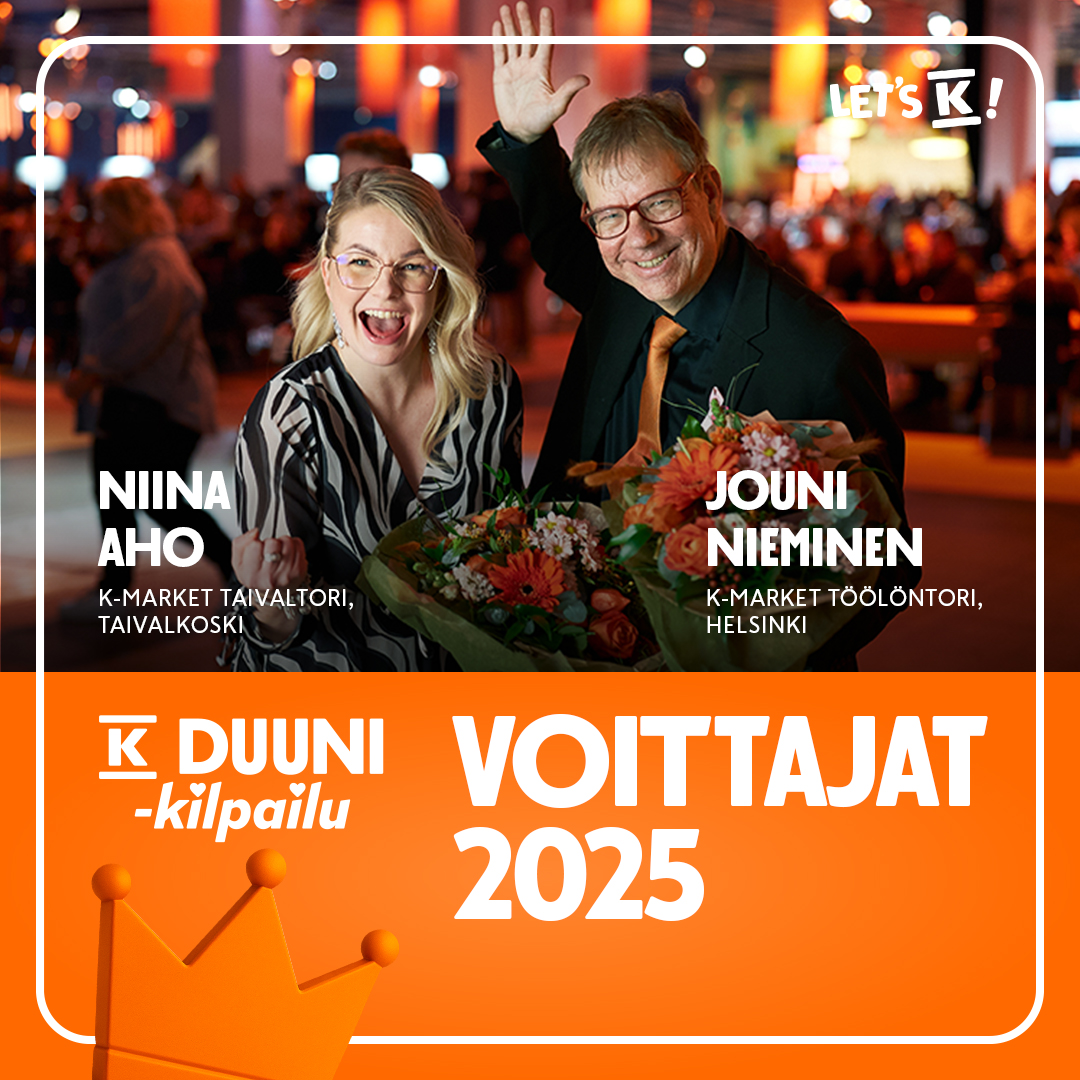 Niina ja Jouni ovat K-Duuni-kilpailun vuoden 2025 voittajat - K-ryhmä