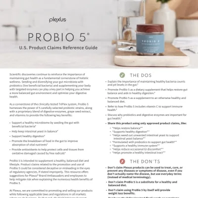 ProBio 5 Claims Reference Guide